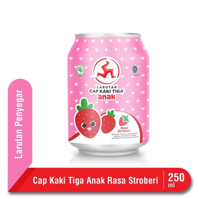 Jual Larutan Cap Kaki Tiga Anak Stroberi 250 ml | Shopee Indonesia