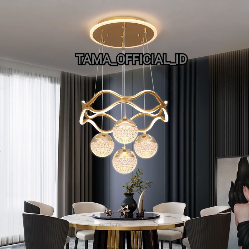 Jual [TAMA_OFFICIAL.ID]LAMPU GANTUNG LUXURY CRYSTAL MINIMALIS RUANG TAMU KRISTAL MEWAH MODERN ...