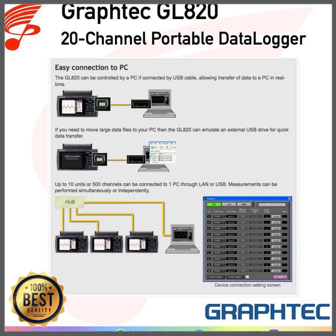 Jual alat Graphtec GL820 20-Channel Portable DataLogger Hioki HiLogger | Shopee Indonesia