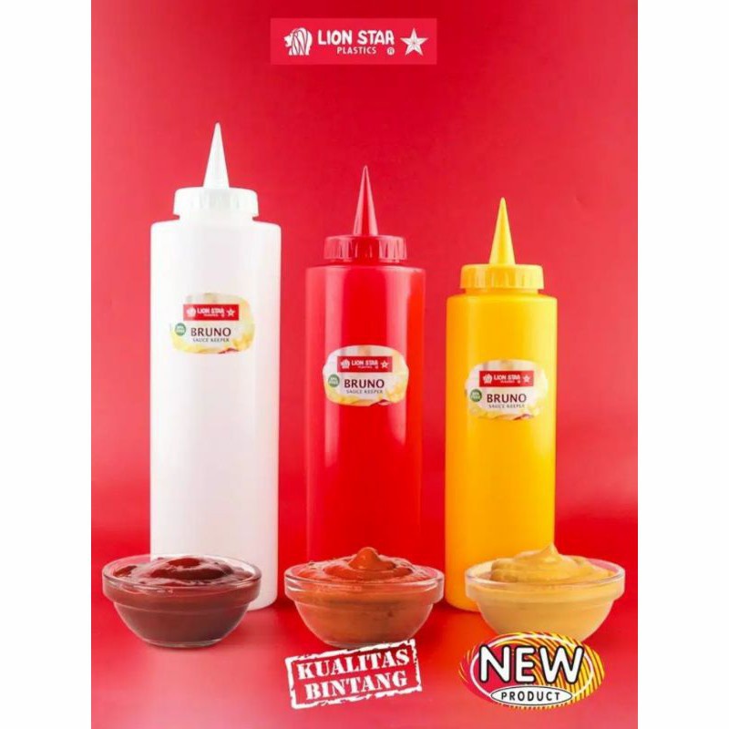 Jual Botol saus saos Bruno sauce keeper Lion Star 550 ml | Shopee Indonesia