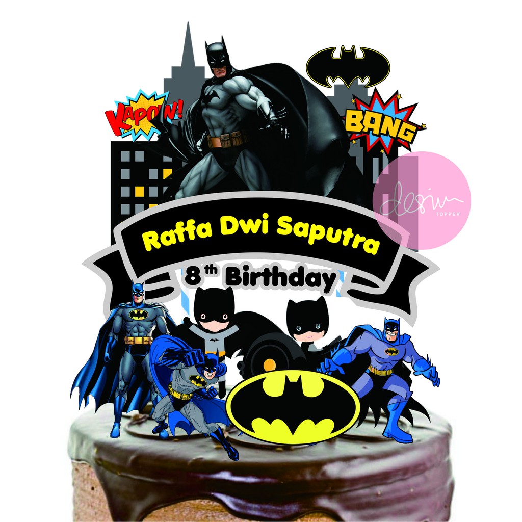 Jual Topper Cake Batman (Custom Nama & Umur) FREE PACKING DUS Indonesia ...