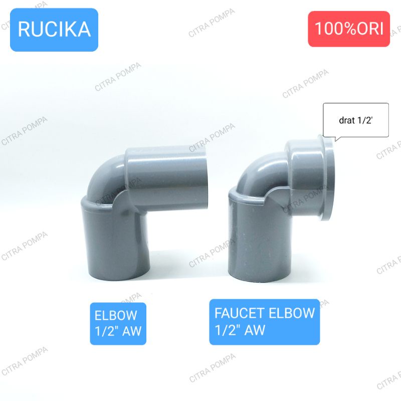 Jual RUCIKA Elbow 1/2" AW / FAUCET ELBOW 1/2" AW /KENI 1/2 in AW /KENI DRAT 1/2" AW | Shopee ...