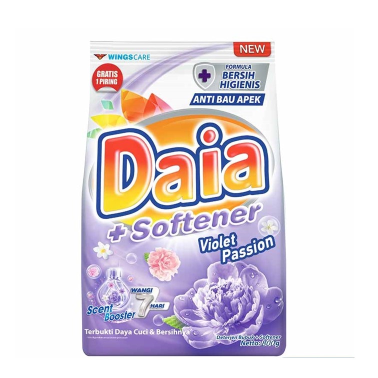 Jual Daia Deterjen Bubuk + Softener Violet 800 g | Shopee Indonesia