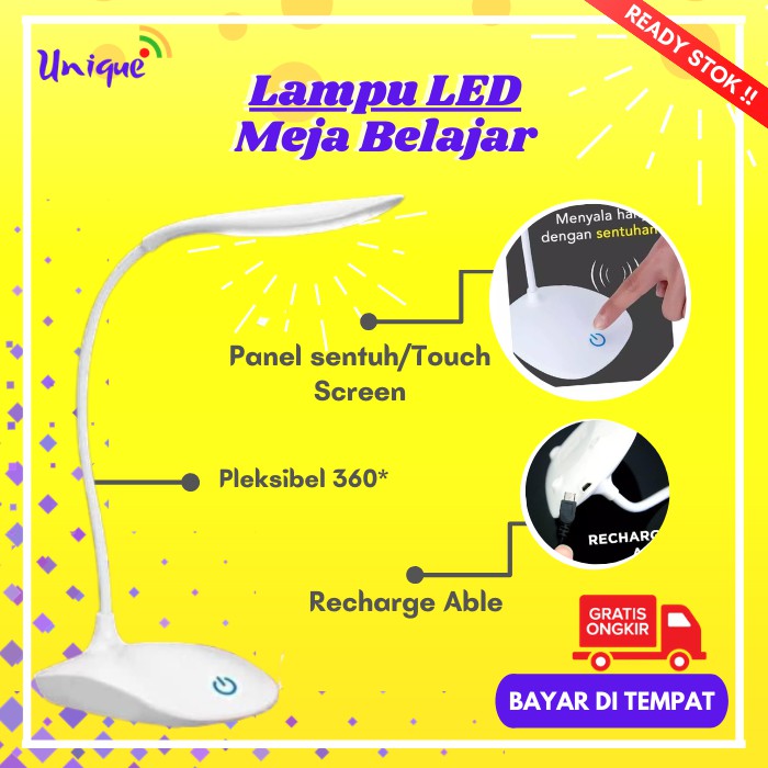Jual Lampu Belajar LED Rechargeable Putih Indonesia|Shopee Indonesia