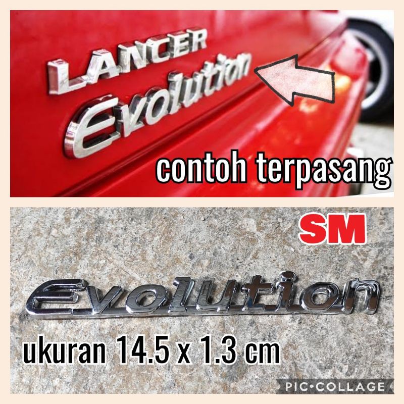 Jual emblem tulisan EVOLUTION emblem bagasi belakang mitsubishi lancer ...