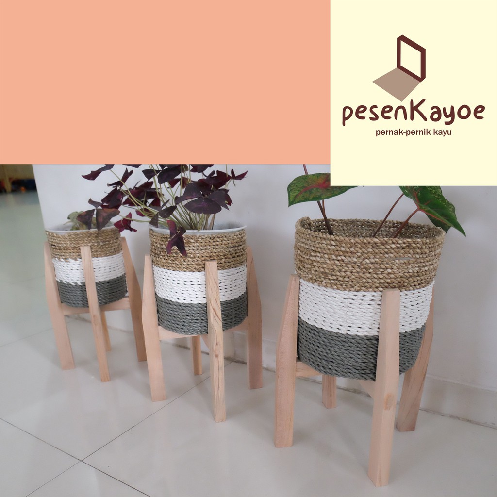 Jual Tatakan Pot Bunga Kayu Minimalis Promo !! Indonesia|Shopee Indonesia