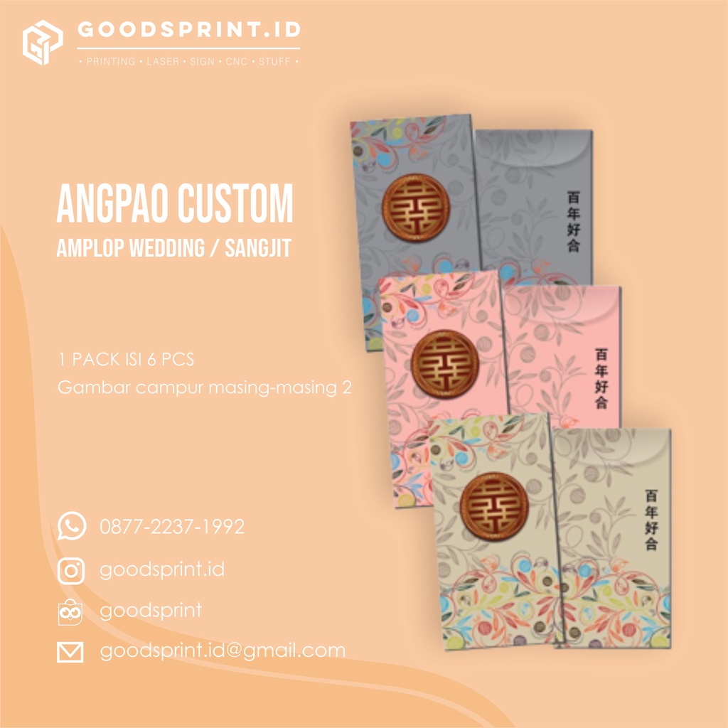 Jual Angpao Custom / Amplop Weding / Angpao Sangjit Wedding Chinese ...
