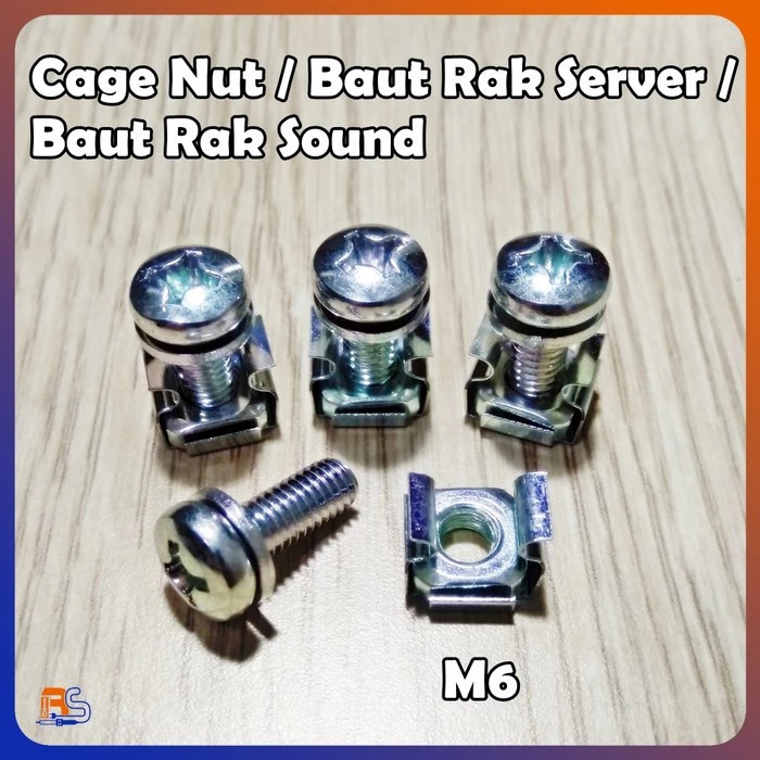 Jual CageNut Cage Nut Mounting Rack Screw Baut Rak Server Baut Rak ...
