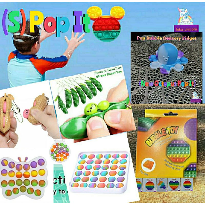 Jual Mainan Pop It Fidget Gelembung Pop Dorong 1x, Mainan Penghilang ...