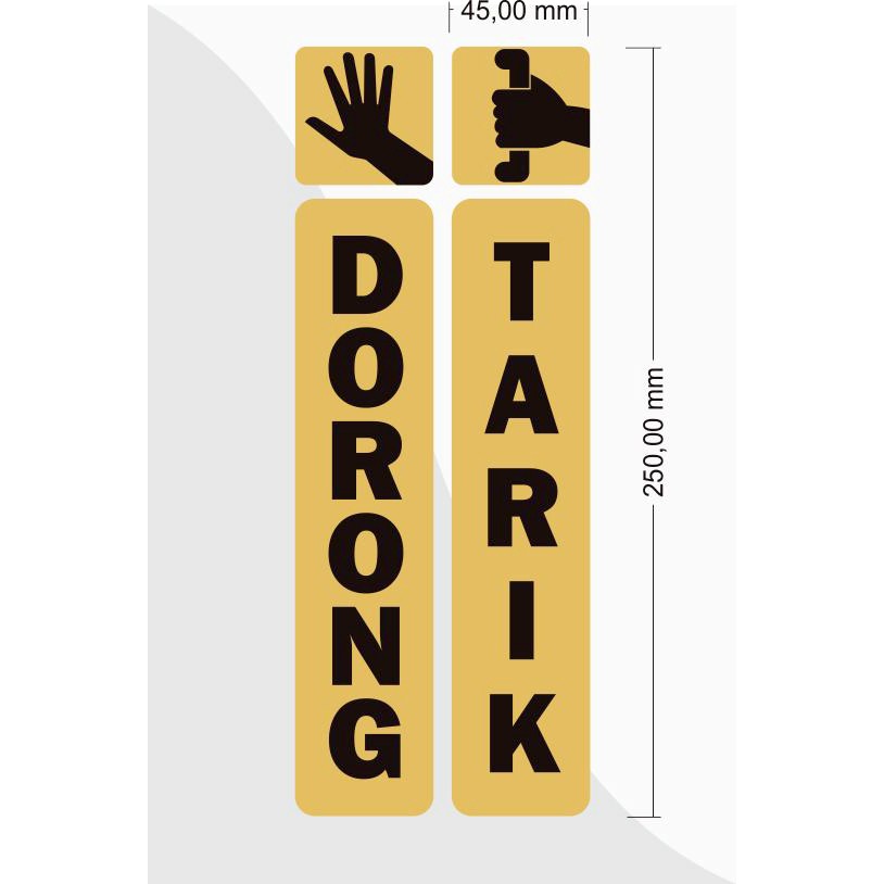 Jual Sticker Cutting buka Pintu Kantor sepasang Tarik Dorong + Symbol ...