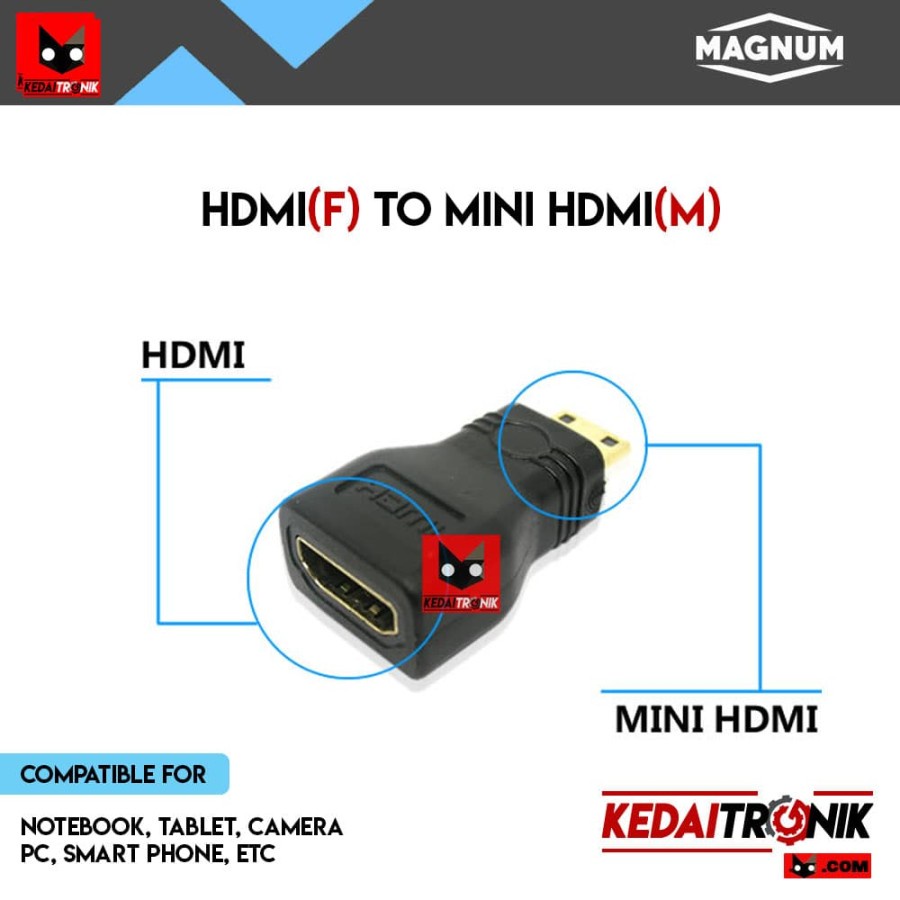 Jual Gender HDMI Female to Mini HDMI Male Connector Converter GOLD ...