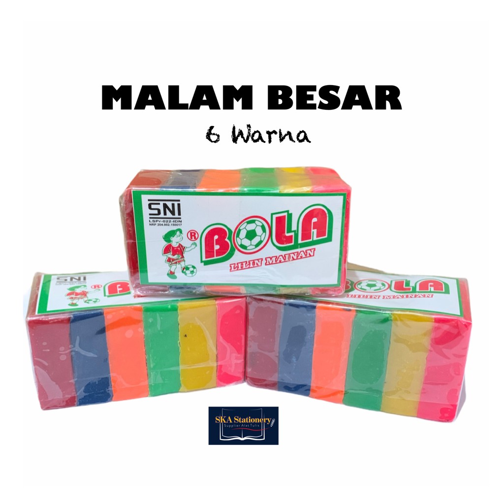 Lilin Mainan/Malam/Plastisin/Playdough Besar 6 warna (Pak) | Shopee ...