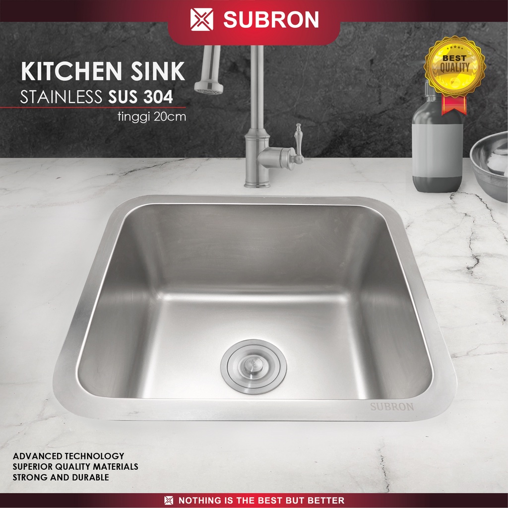 Jual SUBRON Kitchen Sink SUS 304 40 x 45 cm Bak Tempat Cuci Piring ...