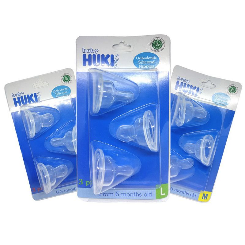Jual Huki Dot Orthodontic Silicone Nipple Blister Isi 3 Pcs Dot Huki ...