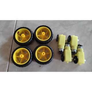 Jual motor Dc gearbox + roda 4 biji | Shopee Indonesia