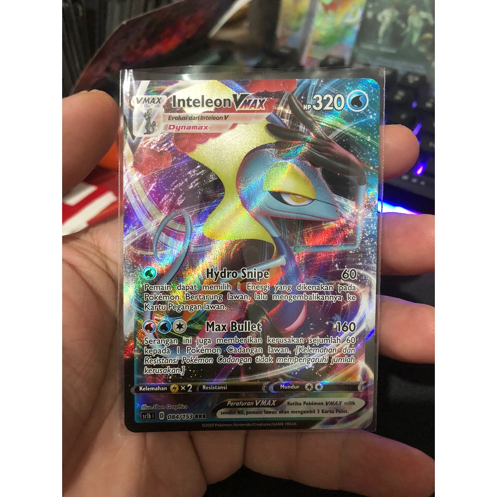 Jual Kartu Pokemon TCG Inteleon VMax RRR sc1b Pedang & Perisai V Drizzile Original Indonesia ...