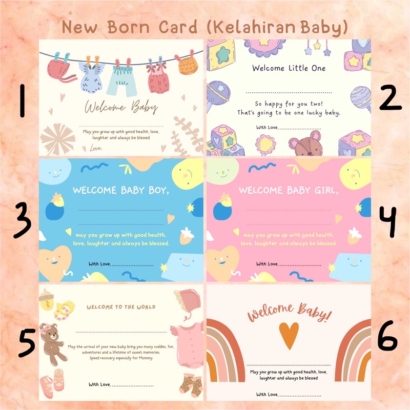 Jual KARTU UCAPAN WELCOMING BABY NEW BORN KELAHIRAN BAYI GREETING CARD 08 | Shopee Indonesia