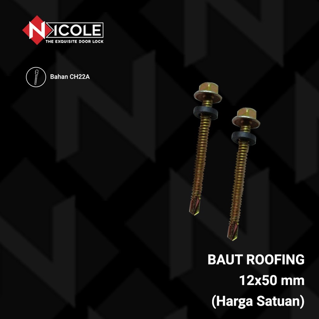 Jual Sekrup roofing kuning 12x50 / Baut baja ringan 12x50 5cm | Shopee ...
