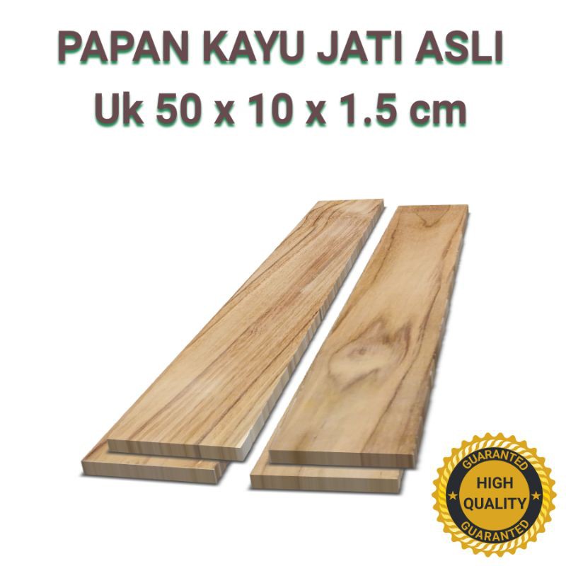 Jual Papan Kayu Jati Asli Ukuran 50 x10x1.5 cm Serut Amplas Bahan ...
