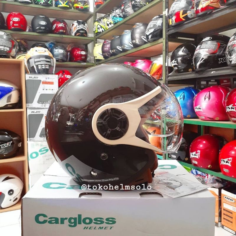 Jual Helm Cargloss YRH Hijab Espresso Brown Glossy | Shopee Indonesia