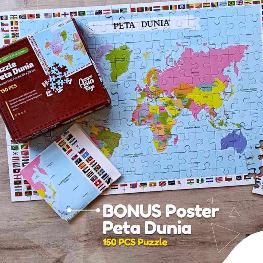 Jual Puzzle Peta Dunia Indonesia|Shopee Indonesia