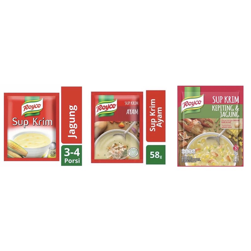 Jual Royco Sup Krim Ayam, Sup Krim Jagung, Sup Krim Kepiting Jagung ...