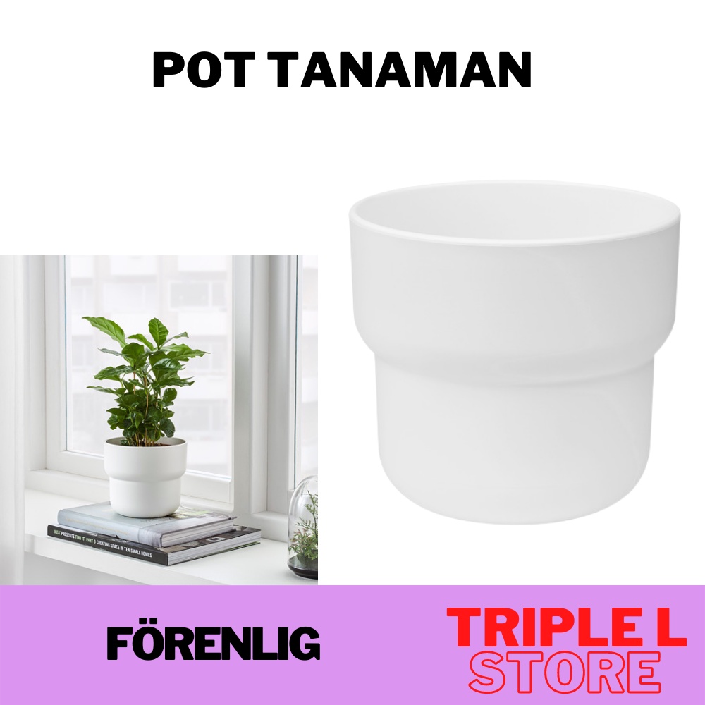 Jual Pot Tanaman Bunga Hiasan Plastik Minimalis Putih Luar Dalam ...
