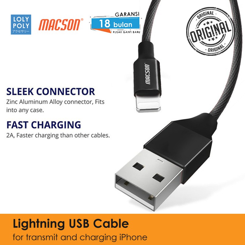 Jual LOLYPOLY Kabel Data USB Fast Charging Lightning/iP Indonesia ...
