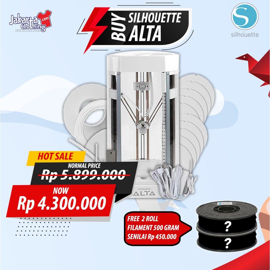 Jual 3D Printer Silhouette Alta | Free Silhouette 3D Software & Free ...