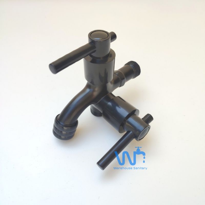 Jual Kran Cabang Hitam Minimalis / Keran Air Shower Double Black | Shopee Indonesia
