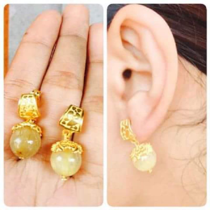 Jual anting perak bali lapis emas batu rambut sedana | Shopee Indonesia