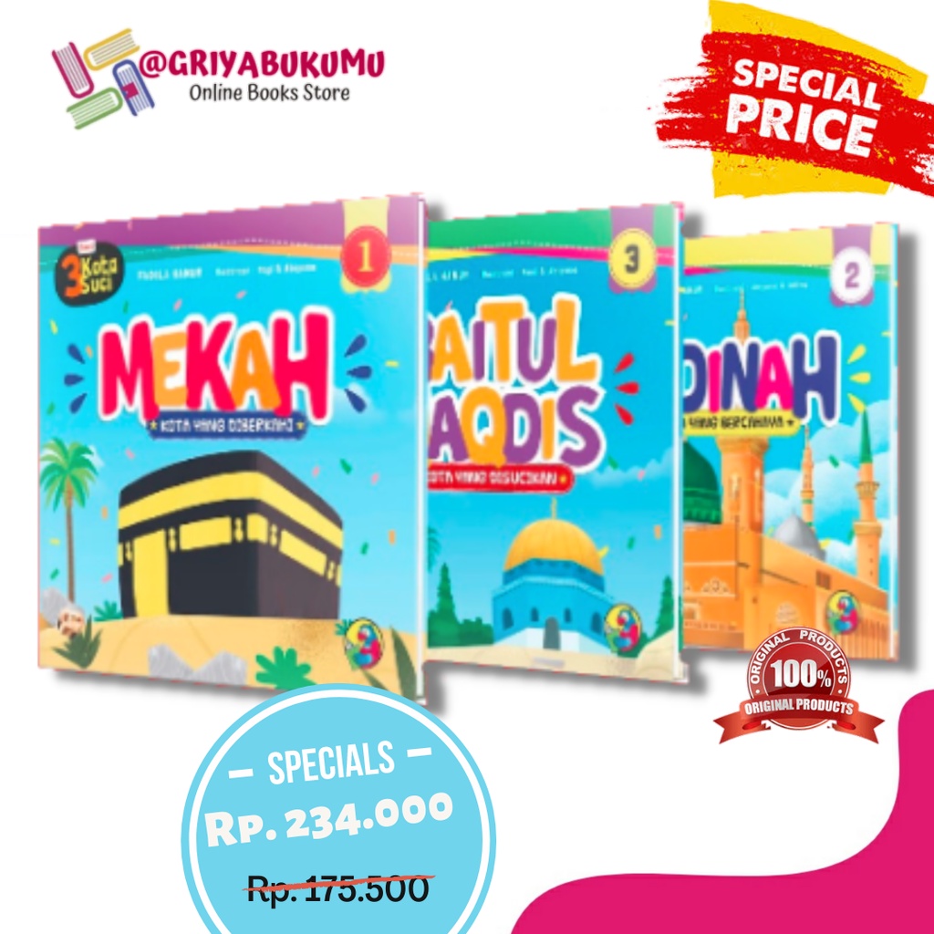 Jual PAKET BUKU CERITA ANAK - SERI TIGA 3 KOTA SUCI - HARDCOVER - KOTA MEKAH MADINAH PALESTINA ...