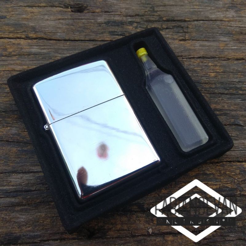 Jual Korek Api Zipo Plus Minyak Silver Chrome Korek Sumbu Minyak ...