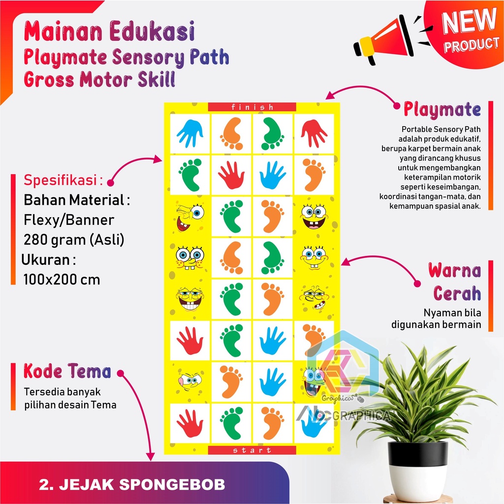 Jual 2. JEJAK SPONGEBOB - Sensory Path Motorik Gross Karpet Main Anak ...