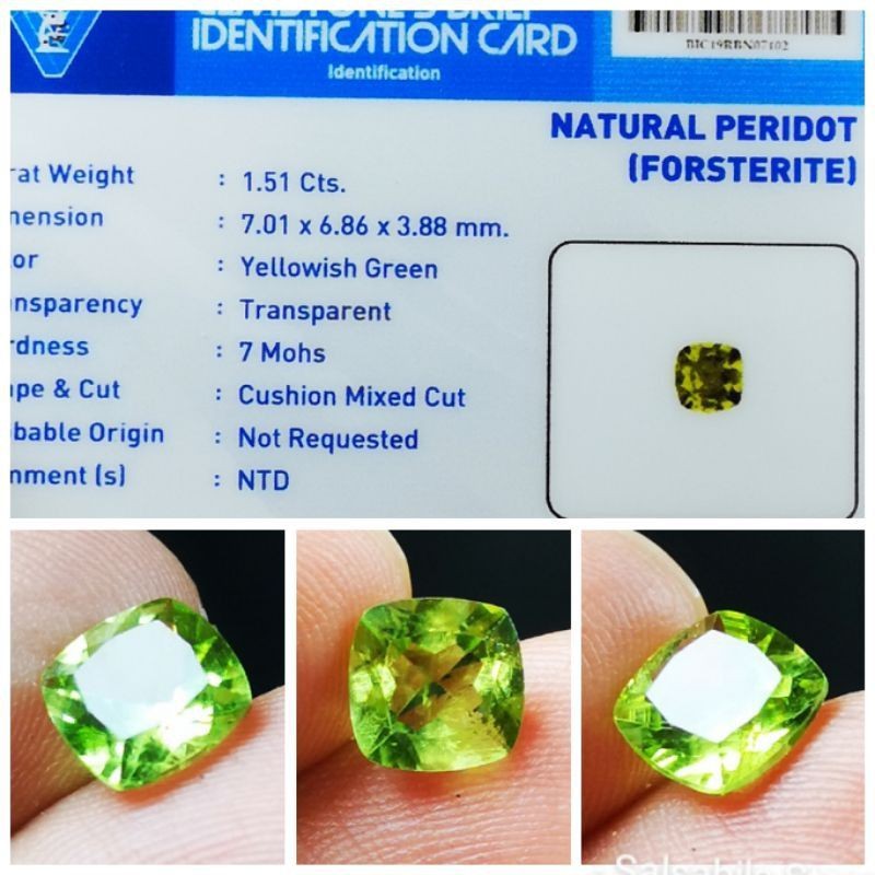 Jual Natural Batu Peridot Ceylon Srilangka Plus Memo Gems Lab Murmer HQ ...