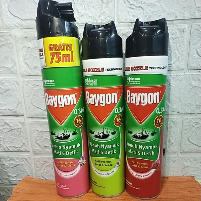 Jual Baygon Aerosol Flower Garden 600ml + 75ml | Shopee Indonesia