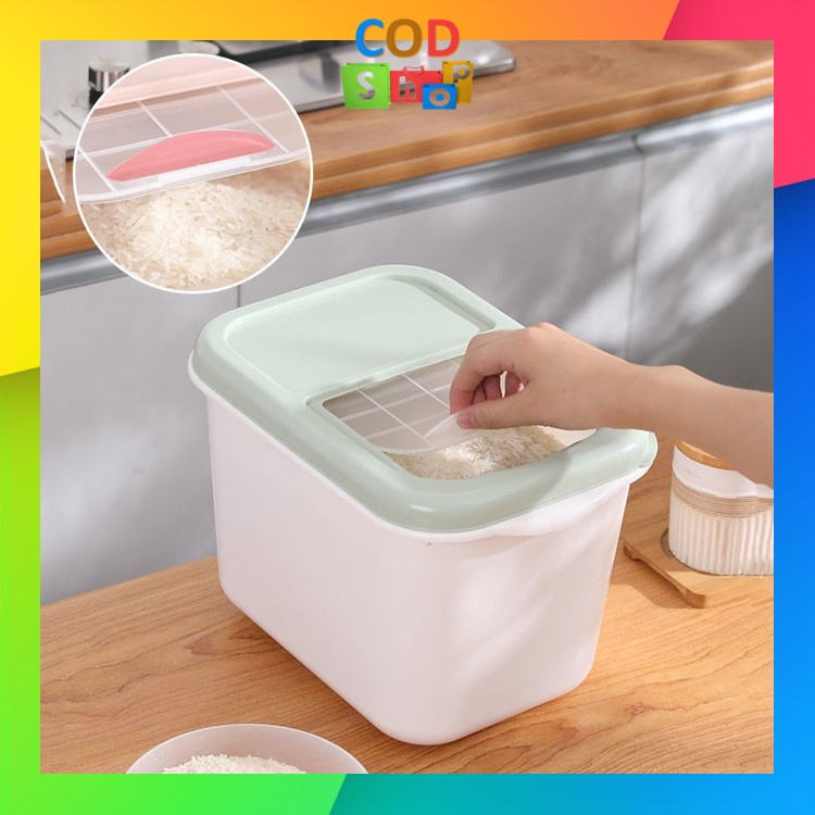 Jual COD - H5440 Tempat Penyimpanan Beras 5 KG 7,5 KG 10 KG / Kotak Beras 3 Kapasitas ...