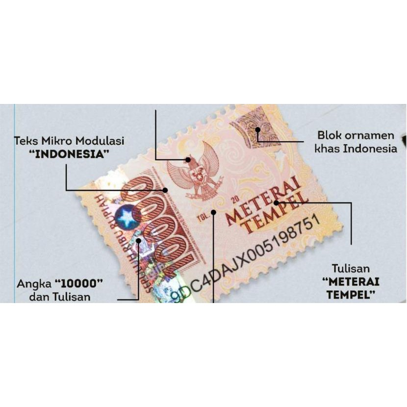Jual Materai 10000 Meterai Tempel 10.000 Asli Original Kantor Pos Indonesia 1 Keping 10K 10 Ribu ...
