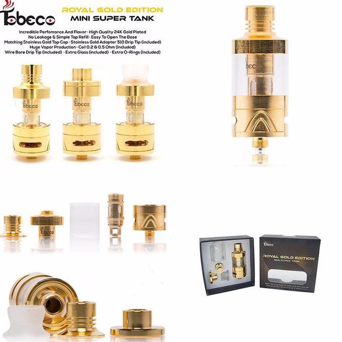 Jual Tobeco Mini Super Tank Gold Series 22mm RTA Atomizer Vape ...