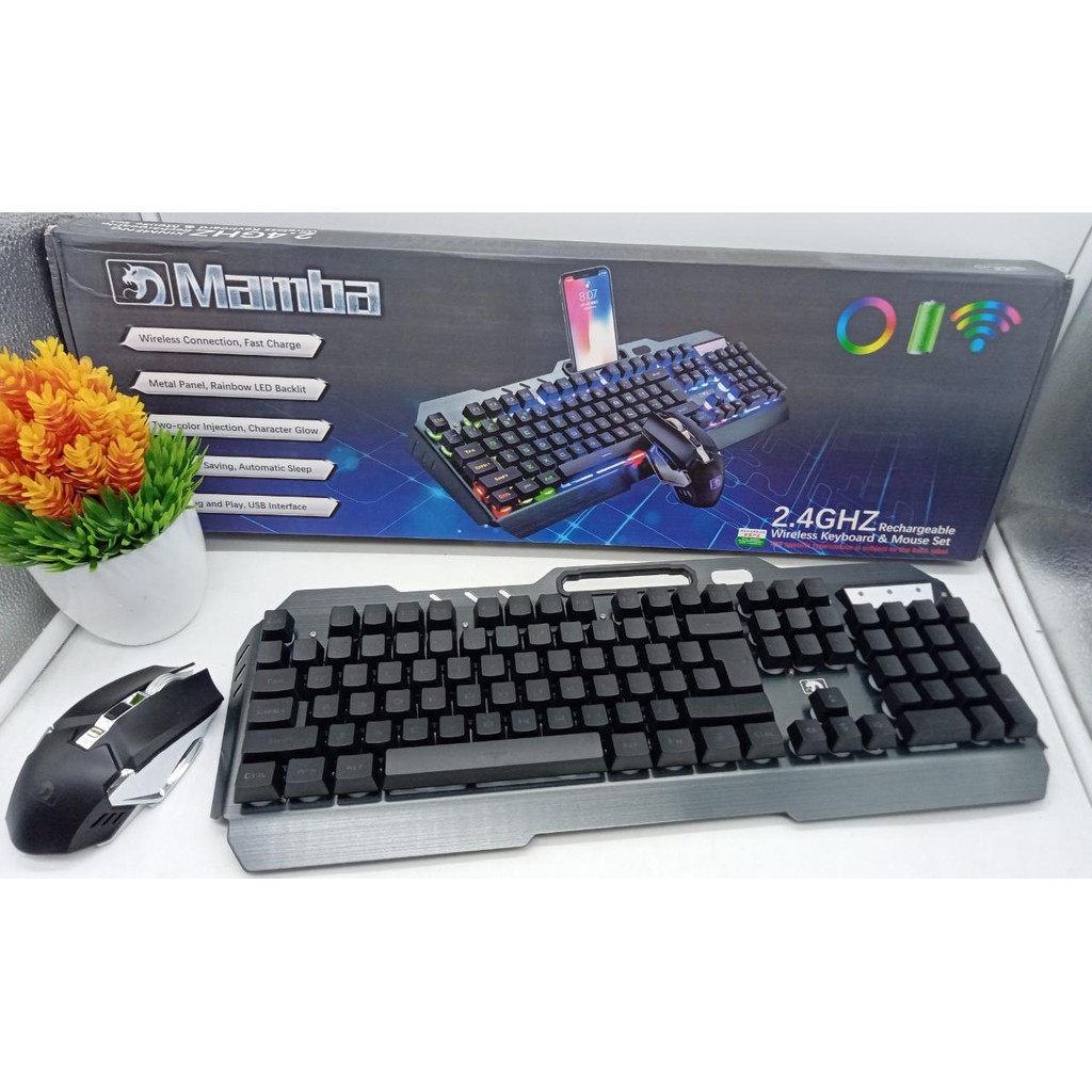 Jual KEYBOARD MOUSE GAMING WIRELESS MAMBA | Shopee Indonesia