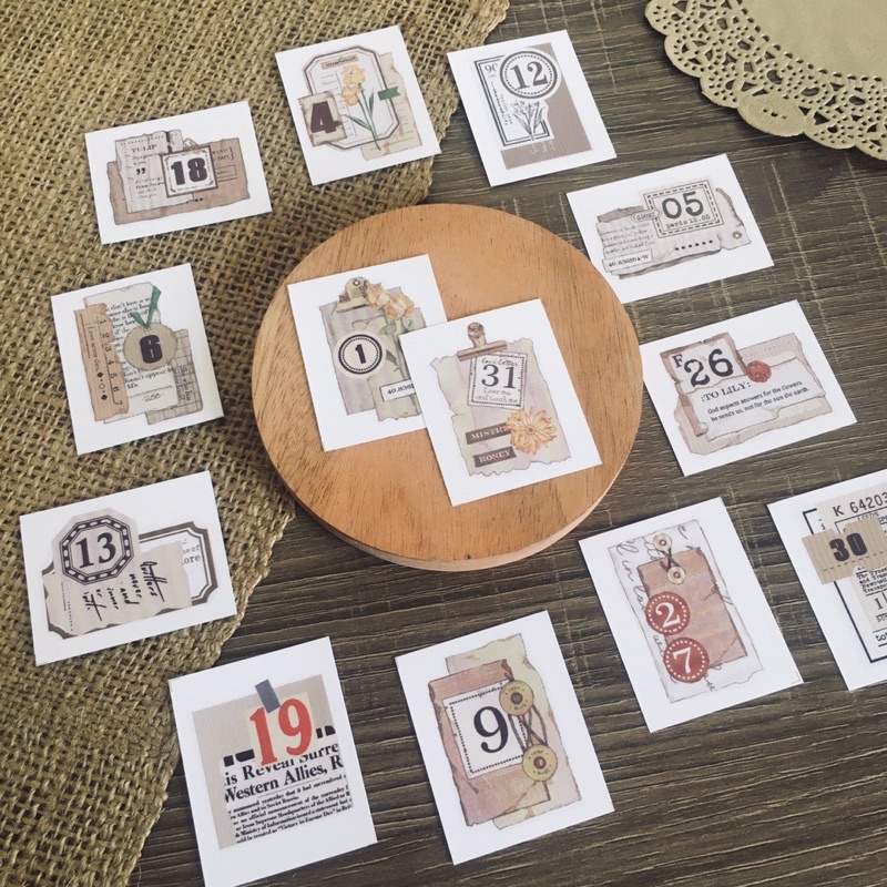 Jual Daily Tanggal Deco Sticker Scrapbook Journal Stiker Vintage by ...