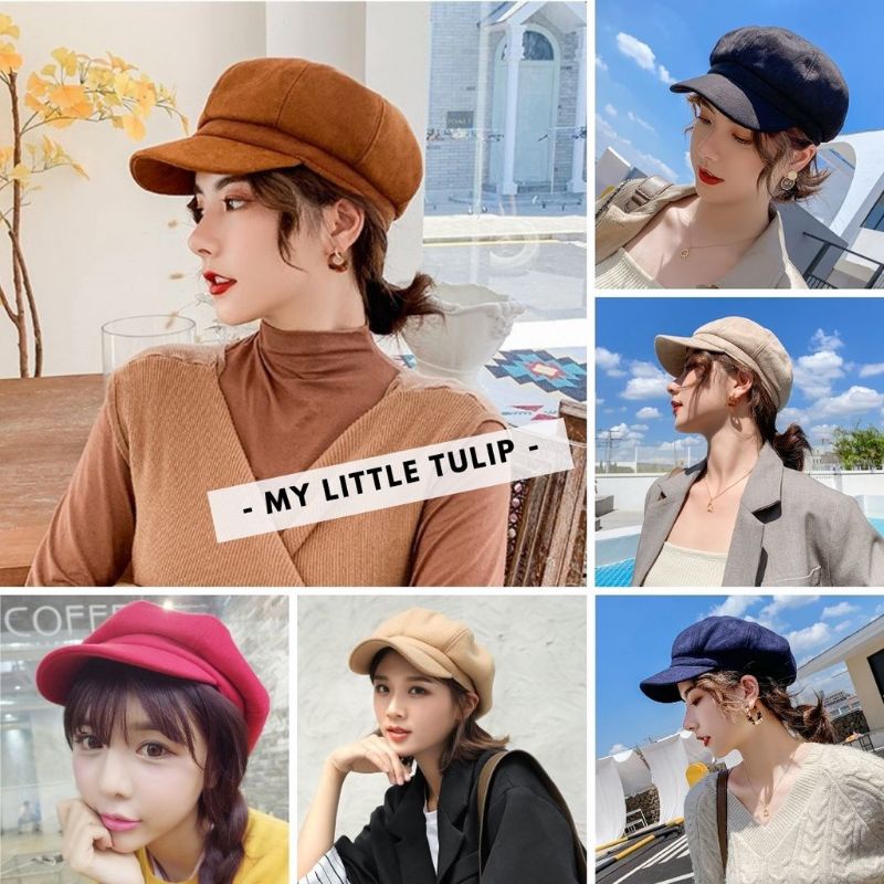 Jual Topi Baret Golf / Topi Beret Pelukis Retro Gaya Korea Jepang Wool ...