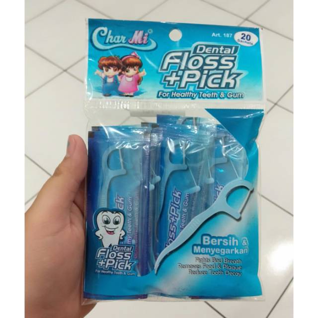 Jual CHARMI DENTAL FLOSS + PICK 20 SACHETS | Shopee Indonesia