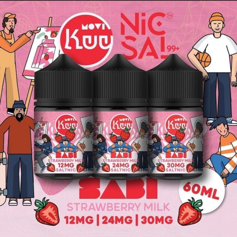 Jual Liquid Kuy Sabi Strawberry milk salt nic 60ML Movi | Shopee Indonesia