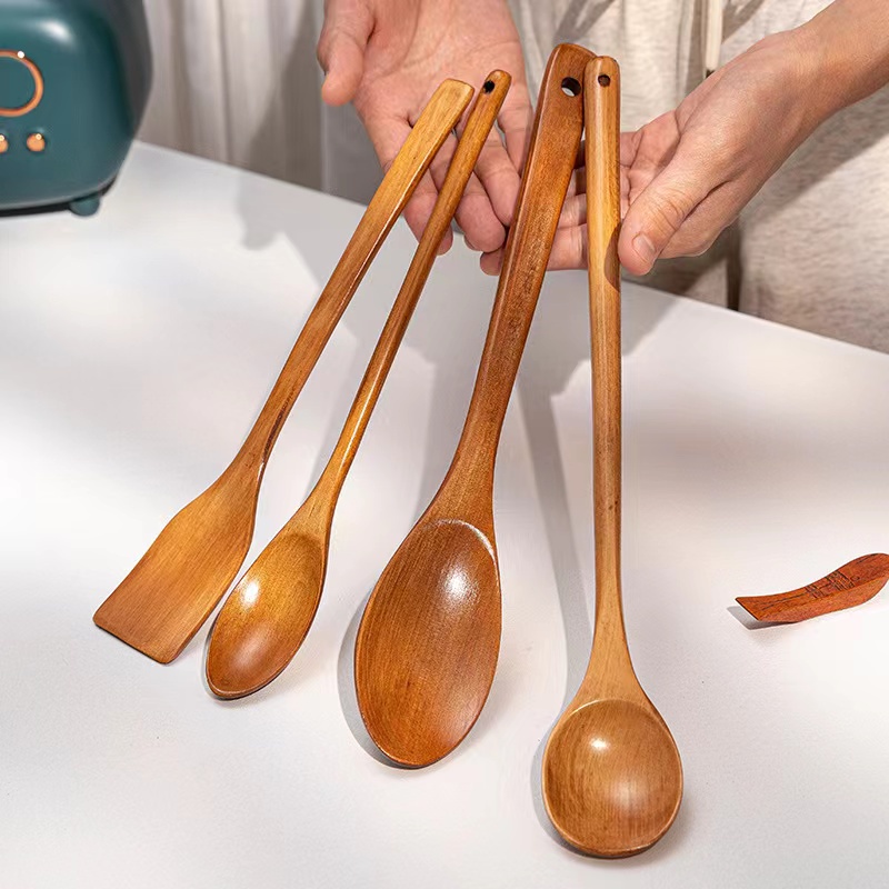 Jual Sendok Kayu Panjang/Long Handle Wooden Mixing Spoon/Sendok Kayu ...