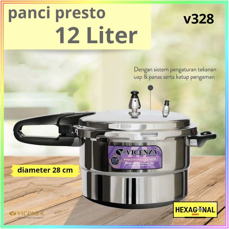 Jual PANCI PRESTO VICENZA 12 Liter / Panci Steamer Bertekanan Tinggi / uap Indonesia|Shopee ...