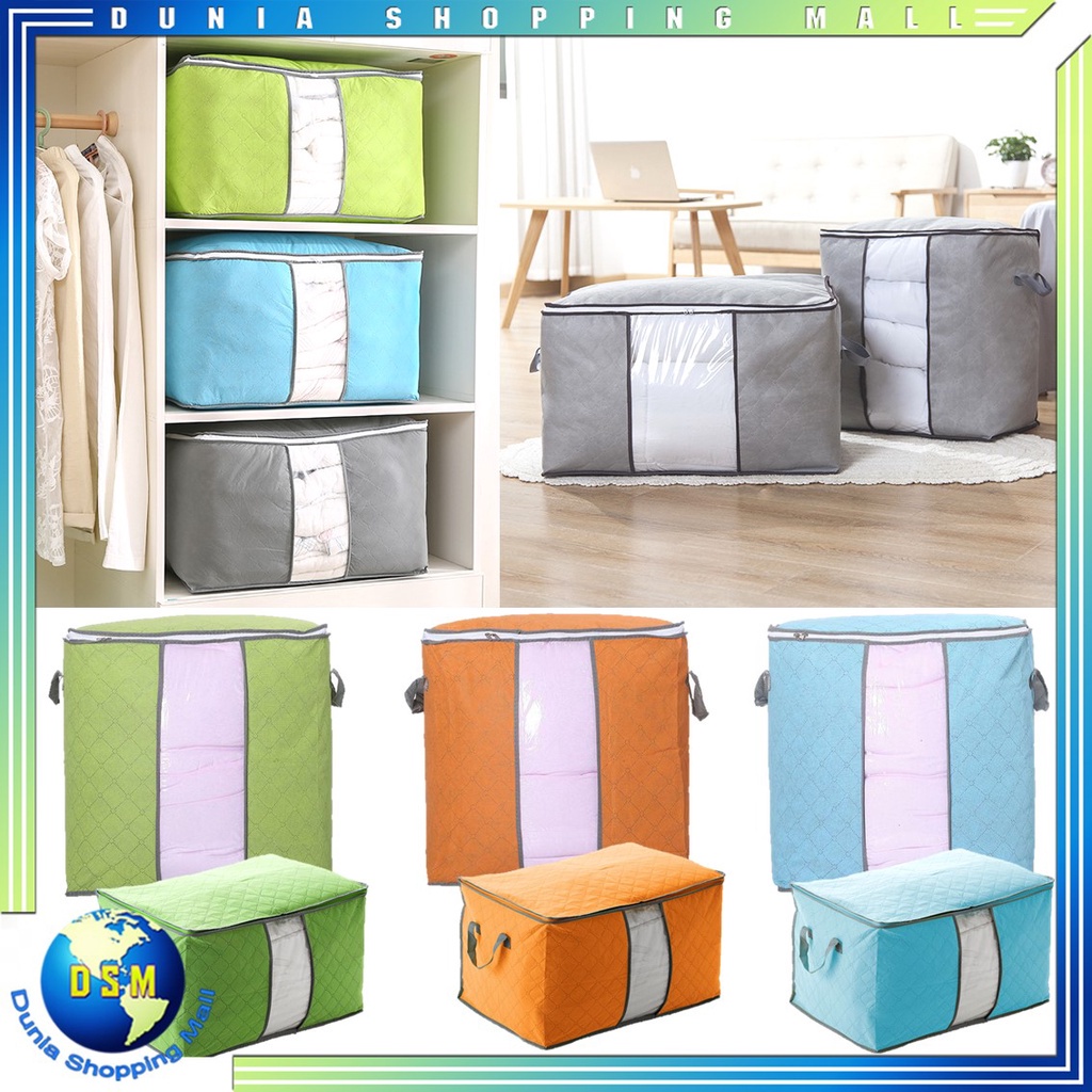 Jual DSM Tempat Penyimpanan Bed Cover Bamboo Storage Box Organizer Bag ...