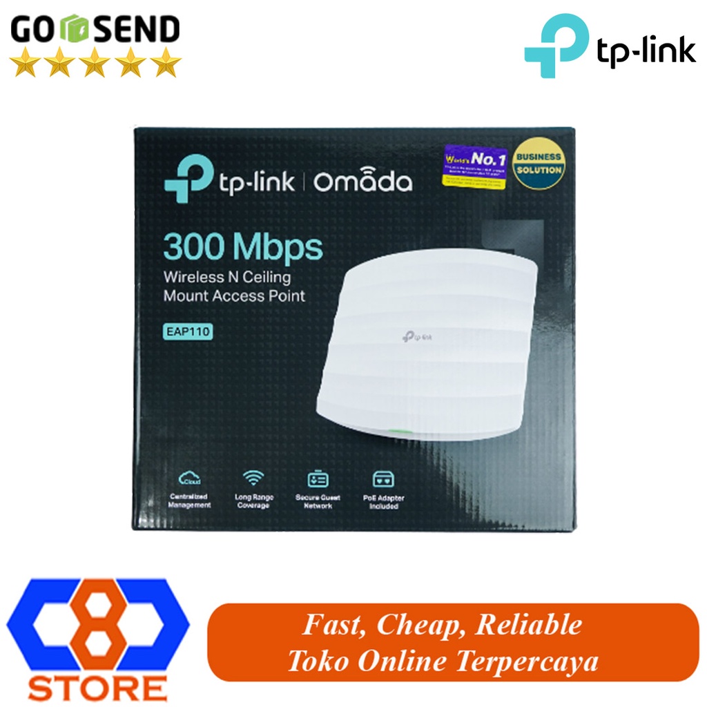 Jual CEILING AP ACCESS POINT TPLINK TL-EAP110 EAP110 INDOOR 300MBPS RESMI | Shopee Indonesia