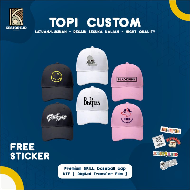 Jual Topi custom bebas desain ( kata-kata / gambar ) | Shopee Indonesia