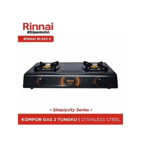 Jual Kompor Gas 2 tungku Rinnai 522C free bubble wrap | Shopee Indonesia